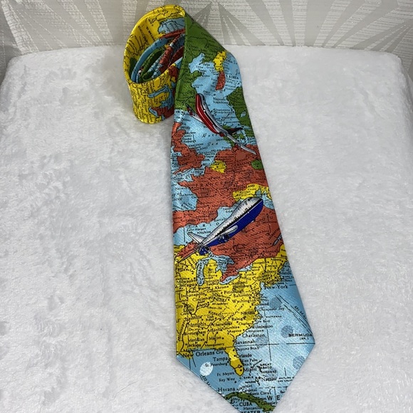 Accessories | Everyday World Travel Map Suit Neck Tie | Poshmark